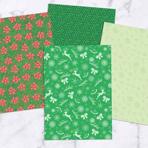 Christmas Digital Paper Green, Printable Paper Pack, Winter Digital ...