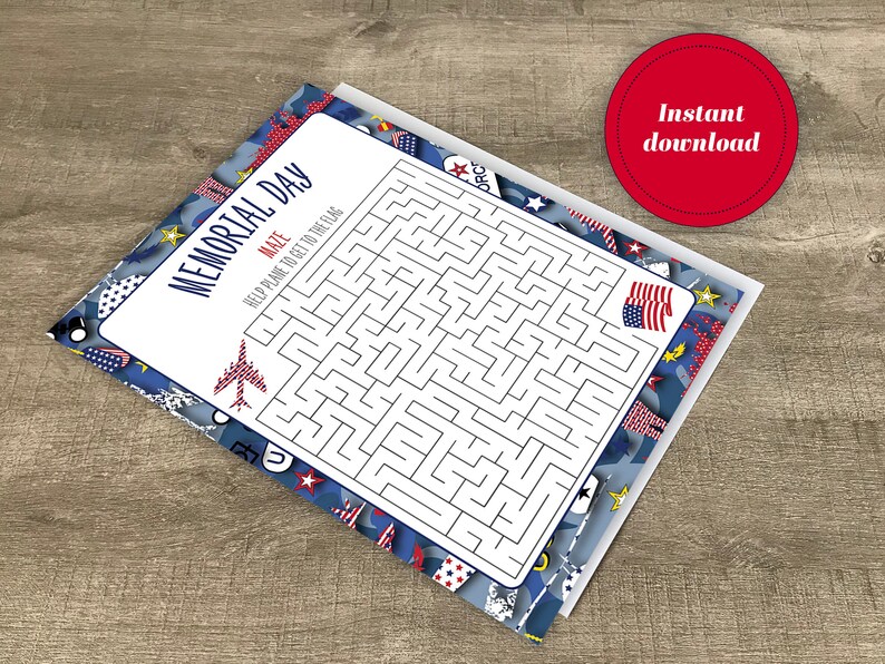Memorial Day Activity Pack Kids Games Printable I Spy, Word Search ...
