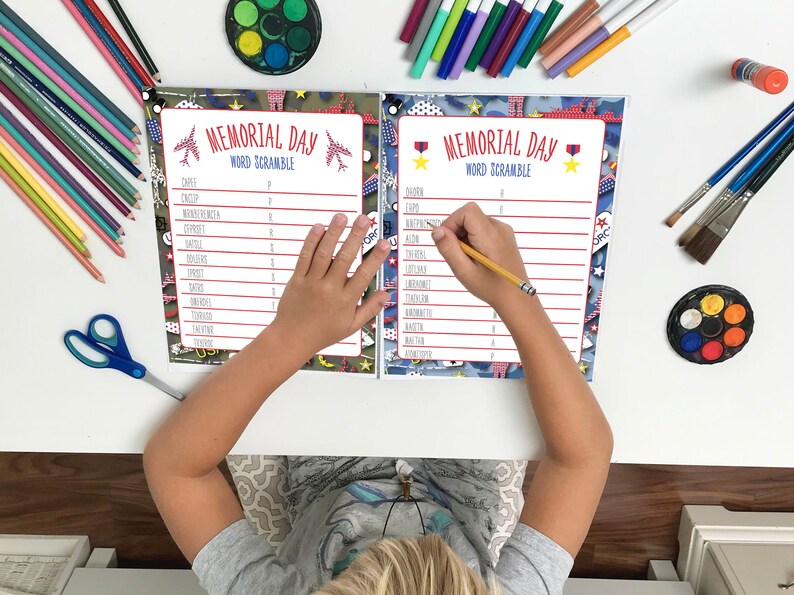 Memorial Day Word Scramble Match up Game / Patriotic Word Games ...
