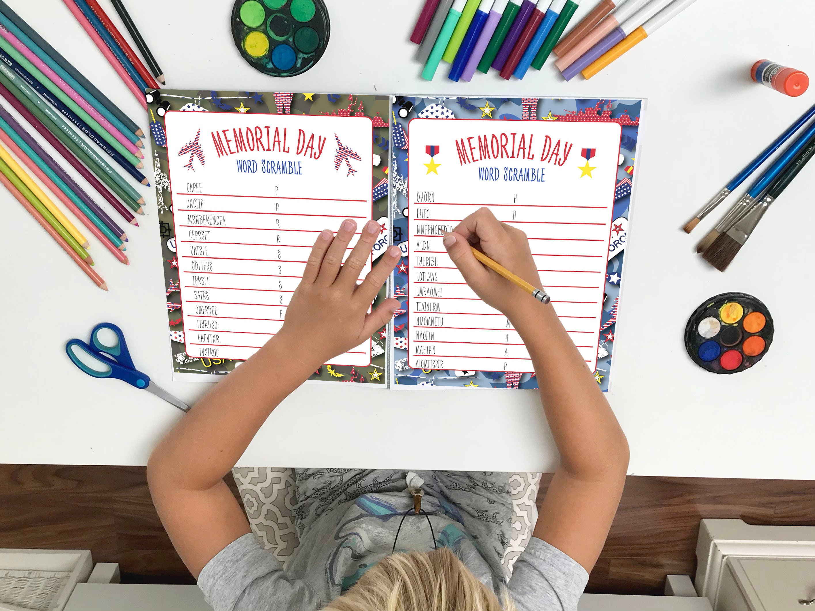 Memorial Day Word Scramble Match up Game / Patriotic Word Games ...