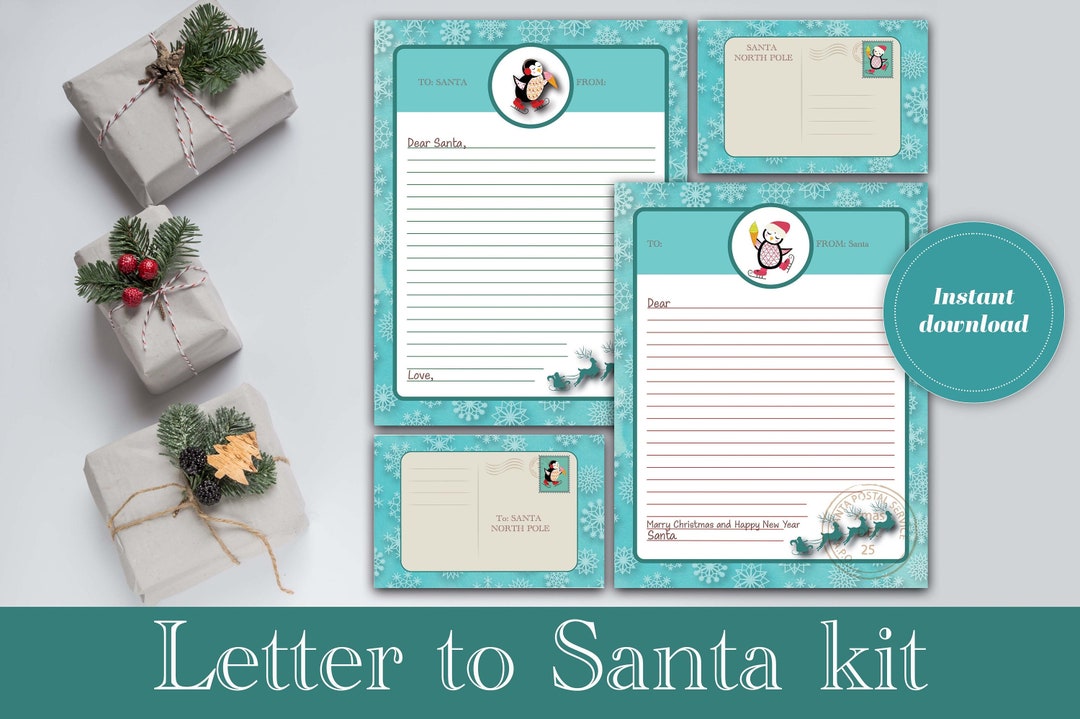 Santa Letter Kit: Christmas Wish List, North Pole Mail (PDF Download ...