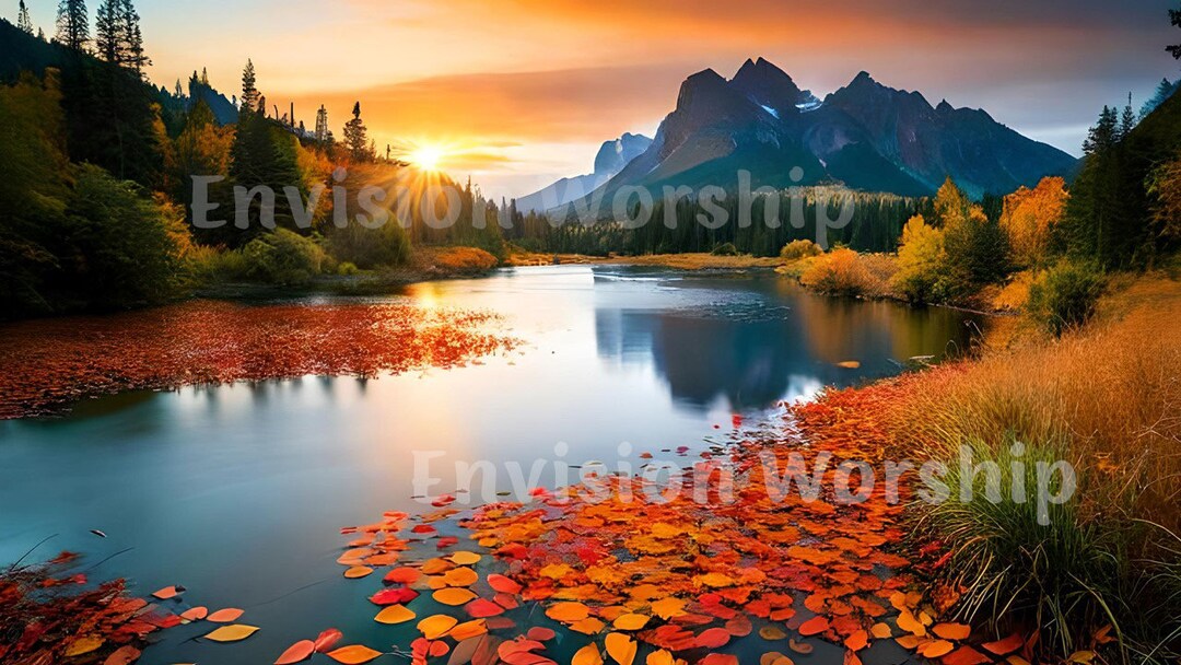 Autumn Fall Leaves Church Powerpoint - Widescreen Size - Etsy