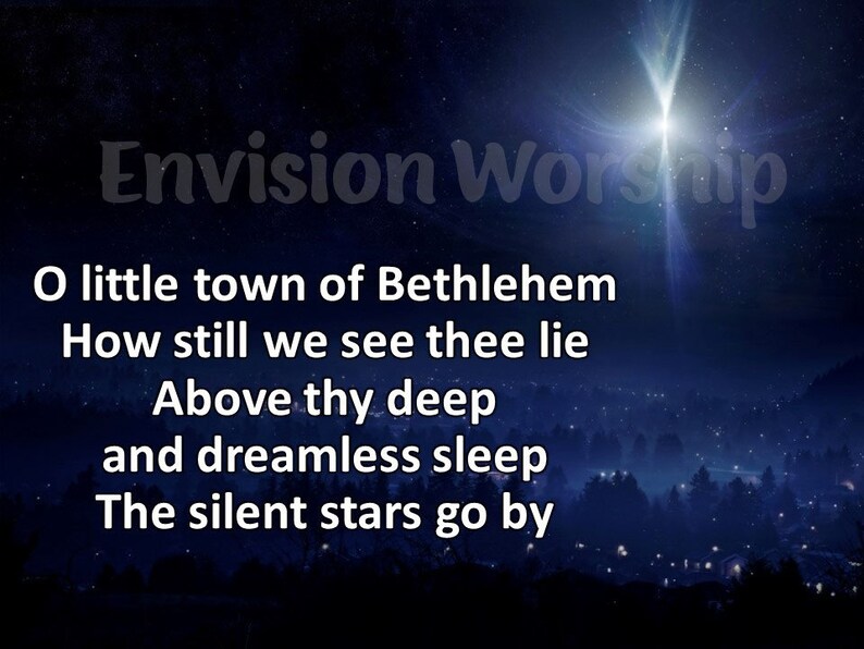 O Little Town of Bethlehem Powerpoints - Standard Size - Lyrics ...