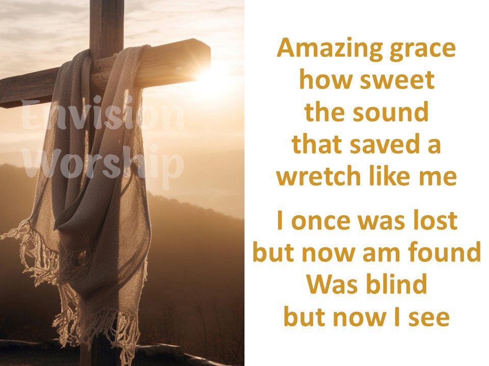 Amazing Grace Hymn Powerpoint With Lyrics Standard Size - Etsy