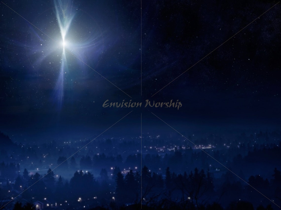 Star of Bethlehem Christmas Eve Worship Powerpoint Slides - Standard ...