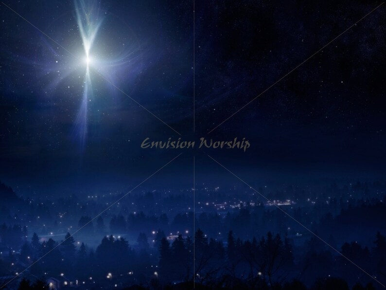Star of Bethlehem Christmas Eve Worship Powerpoint Slides - Standard ...