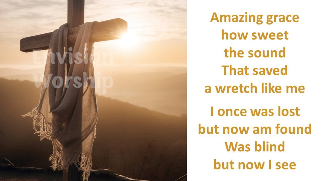Amazing Grace Hymn Powerpoint With Lyrics - Widescreen Size - Etsy