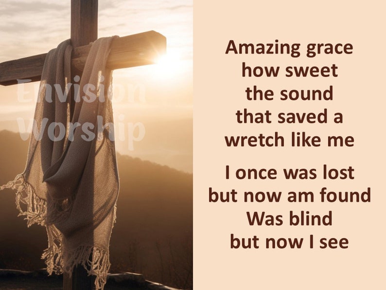 Amazing Grace Hymn Powerpoint With Lyrics Standard Size - Etsy