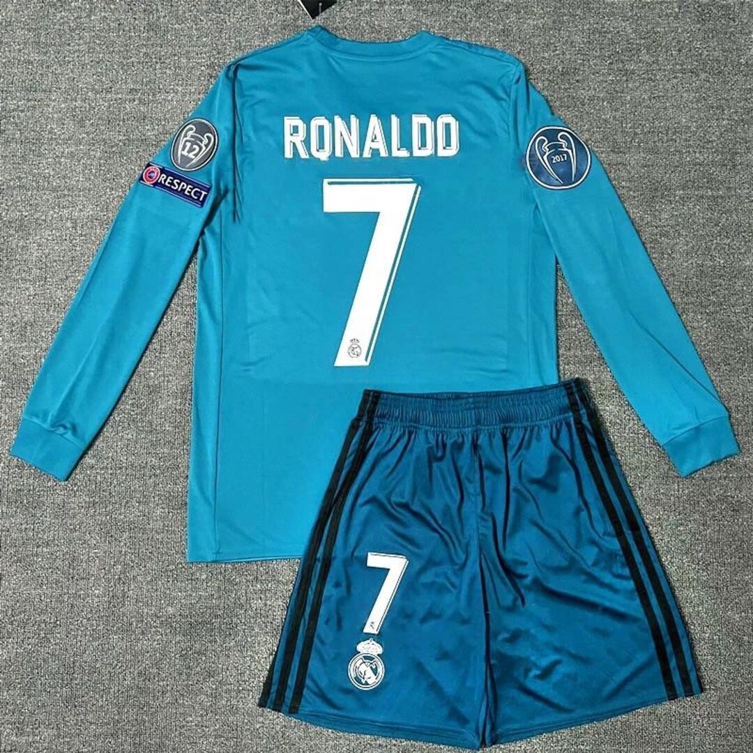 Cristiano Ronaldo No. 7 Football Uniform 17-18 Real Madrid Blue Jersey ...