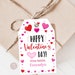 Valentine's Day Slime Tag Valentine Slime Non Candy Valentines Gift Tag ...