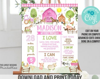 Farm Birthday Poster - Etsy