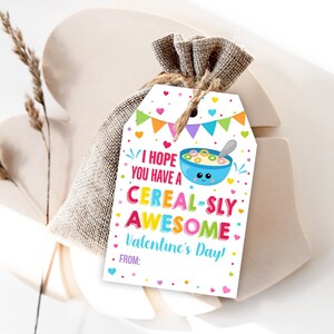 Cereal Valentine Tag, Cereal-sly Awesome Valentine's Day Cereal Tag ...