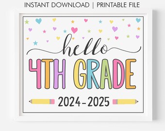 1st Day of 4th Grade Sign First Day of School Sign 2023 4th Grade ...