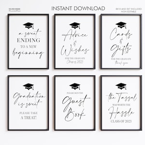 Graduation Party Table Signs Bundle INSTANT DOWNLOAD Printable ...
