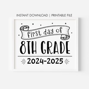 First Day of 8th Grade - Etsy