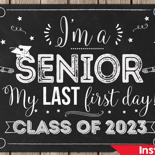 First Day of Senior Year Sign First Day of 12th Grade Sign - Etsy