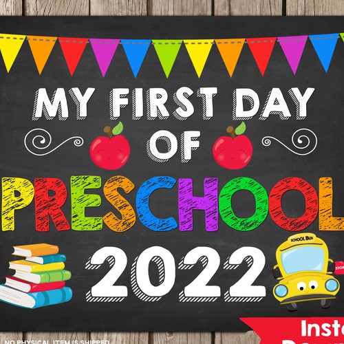 First Day of Kindergarten Sign Back to School Sign Chalkboard - Etsy