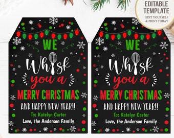 We Whisk You A Merry Kissmas Printable Tags Christmas - Etsy