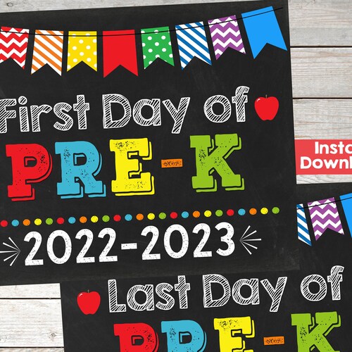Dinosaur First Day of Prek Sign Instant Download Dinosaurs - Etsy