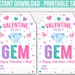 Gem Valentine Tag, You Are a Gem Valentine's Day Pop Tag Printable ...