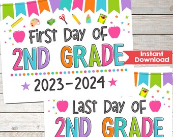 First Day of 2nd Grade Sign First Day of School Sign - Etsy