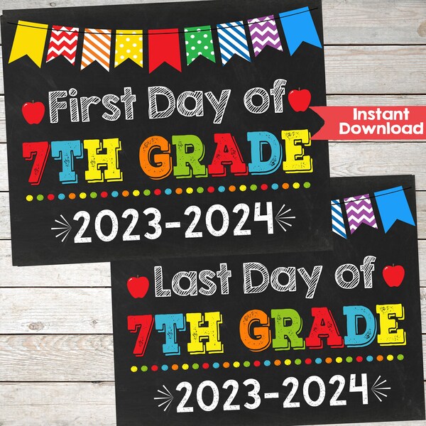 First Day Seventh Grade Sign - Etsy
