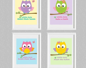 Kids owl bathroom | Etsy