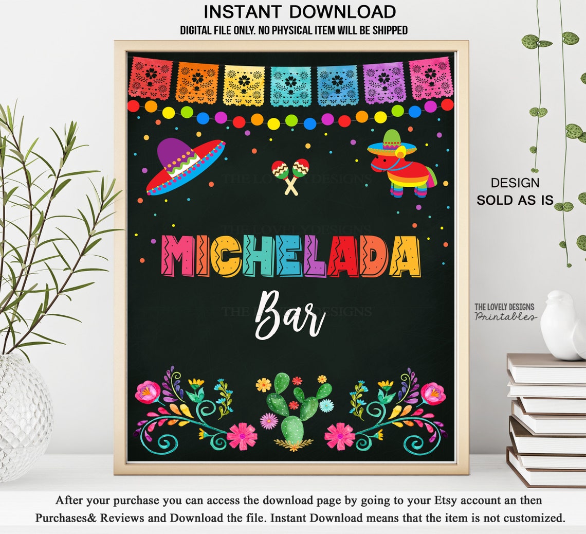 Fiesta Michelada Bar Sign Fiesta Piñata Birthday Party Sign - Etsy