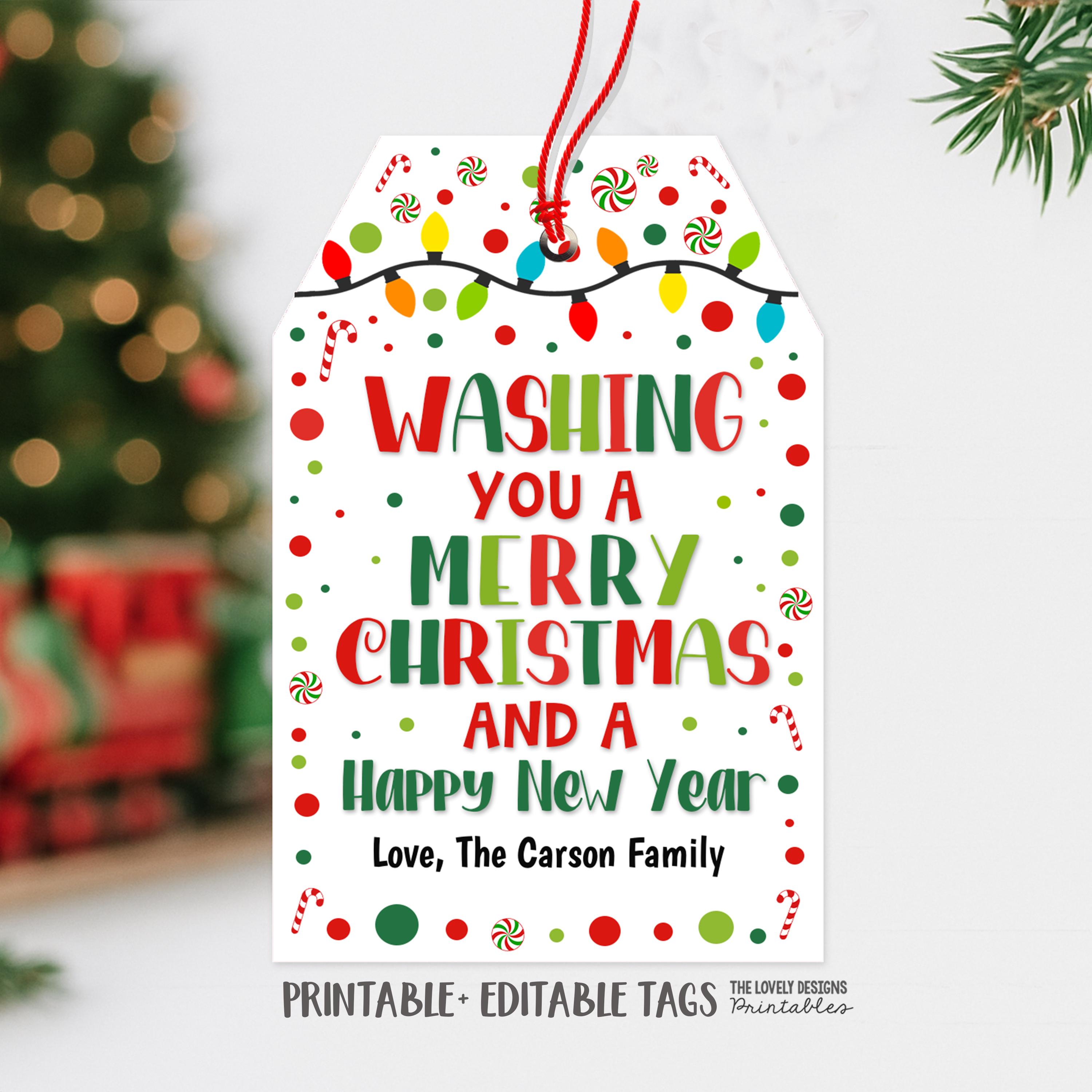 Holiday Soap Gift Tag Washing You a Merry Christmas Hand Soap Teacher ...