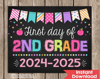 Mermaid First Day of 2nd Grade Sign Instant Download Girl First Day of ...