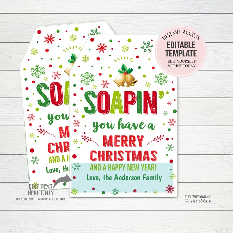 Editable Soapin You Have a Merry Christmas Tags Holiday Soap - Etsy