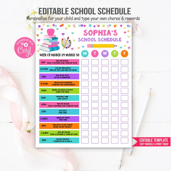 Daily Routine Of A Student Chart