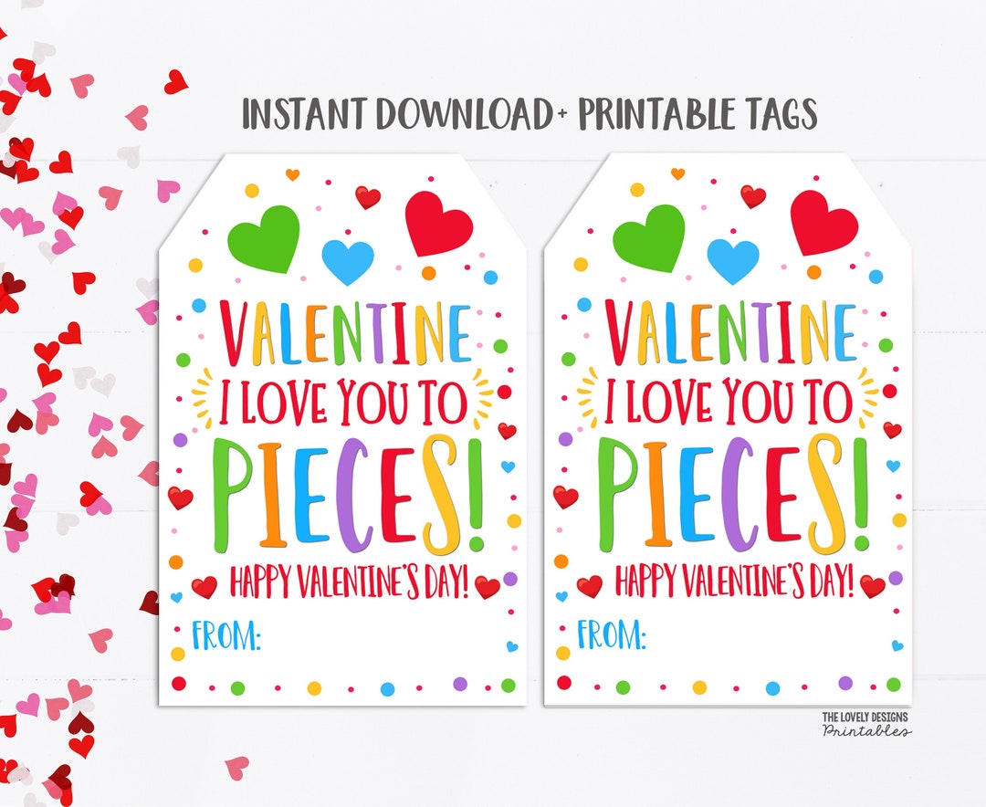 Valentine Puzzle Candy Building Blocks Gift Tag I Love You to - Etsy