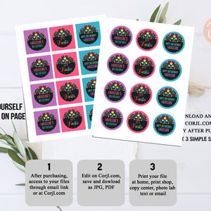 Editable Fiesta Cupcake Toppers Fiesta Birthday Party Circles ...