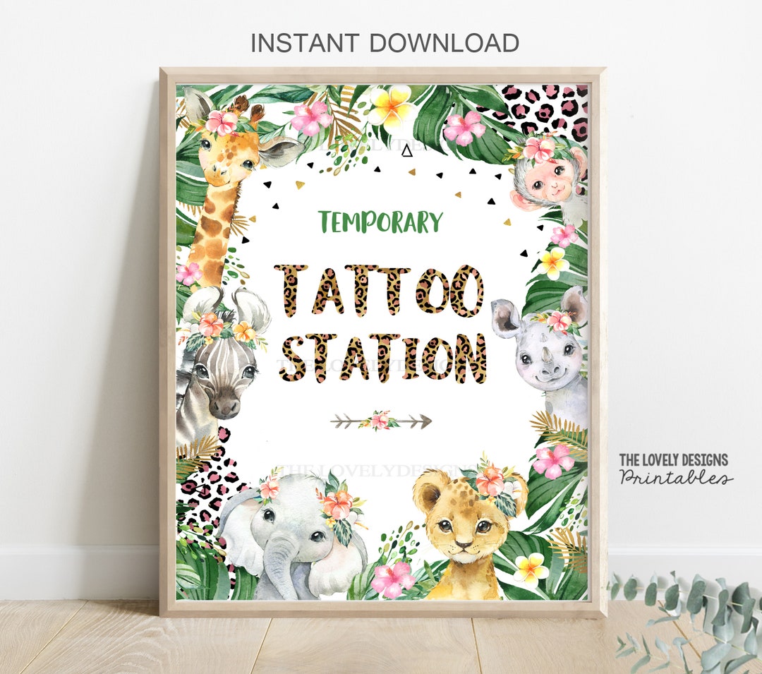 Tattoo Station Leopard Print Sign Birthday Wild Safari Animals Leopard ...