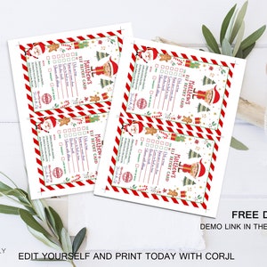 EDITABLE Elf Report Card Christmas Elf Official Report Card Santa Claus ...
