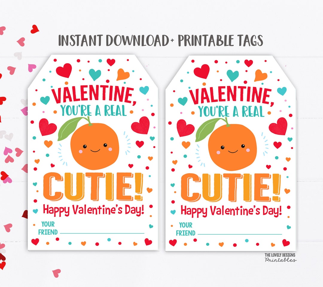 You're a Cutie Valentine's Day Tags Clementine Tangerine Cutie Tags ...