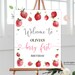 EDITABLE Strawberry Welcome Sign Sweet Strawberry Birthday Party Sign ...