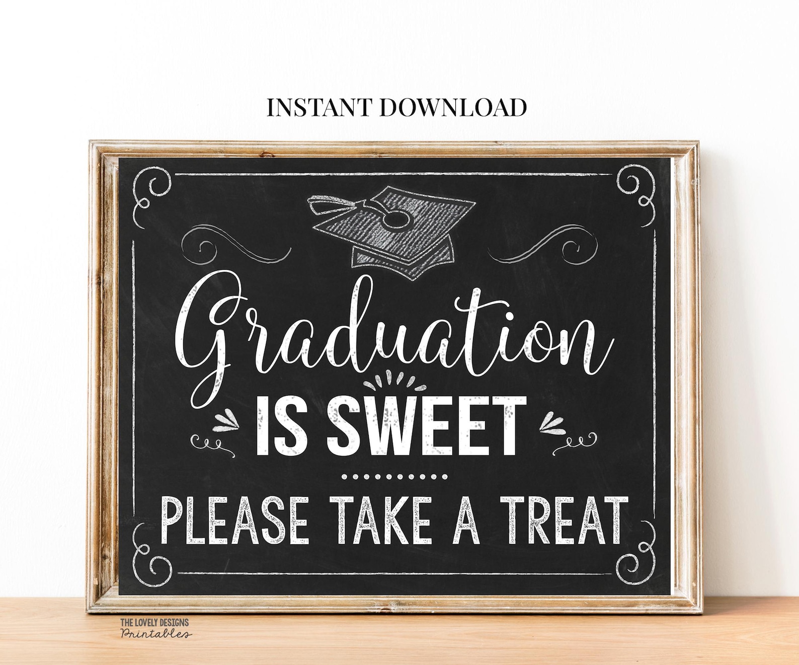 Graduation is Sweet Take a Treat Sign, Graduation Party Candy Table ...