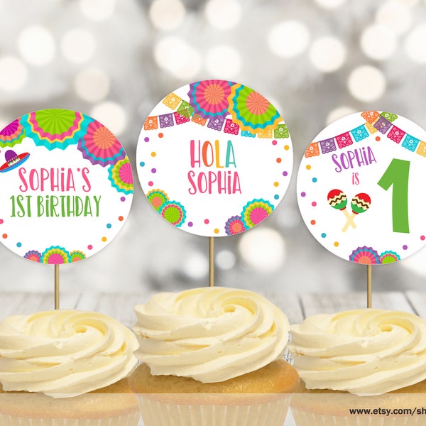 Fiesta Cupcake Toppers - Etsy