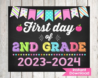 Last Day of 2nd Grade Sign INSTANT DOWNLOAD Photo Prop Last - Etsy