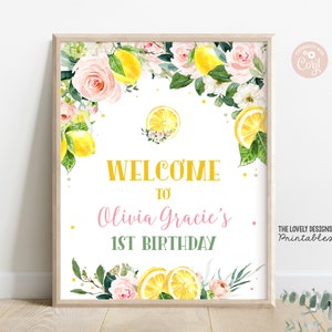 Editable Lemonade Welcome Sign Lemonade Birthday Party Sign Sunshine ...