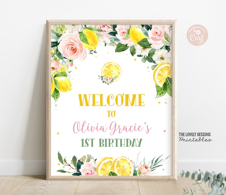 EDITABLE Lemonade Welcome Sign Lemonade Birthday Party Sign - Etsy