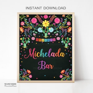 Fiesta Michelada Bar Sign Fiesta Mexican Chalkboard Fiesta Cactus ...