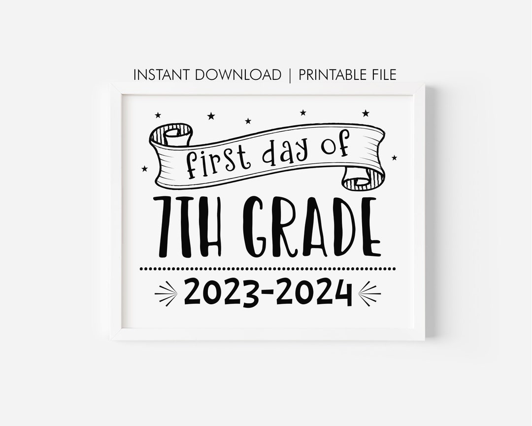 First Day of 8th Grade Sign Printable Photo Prop Modern Sign First Day ...
