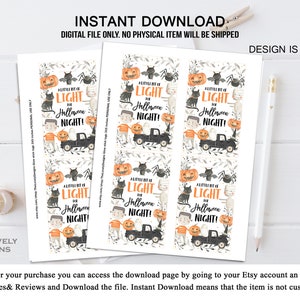 Halloween Glow Stick Tag A Little Light for Halloween Night Card ...