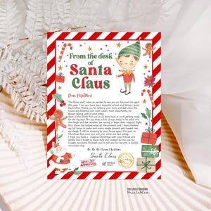 Editable Official Letter From Santa Claus & Elf Nice List Certificate ...