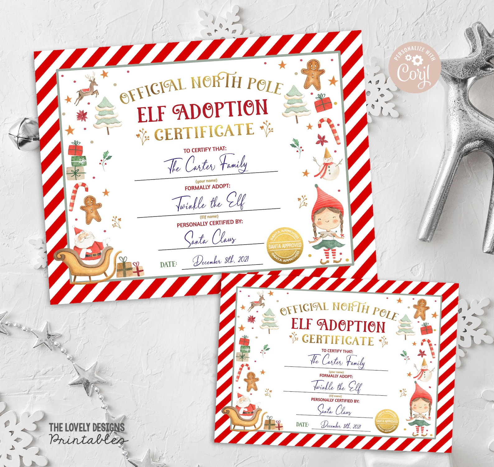EDITABLE Elf Adoption Certificate Adopt an Elf Letter Adopt - Etsy