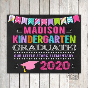 KINDERGARTEN GRADUATION Sign PERSONALIZED, Girl Kindergarten Graduate ...
