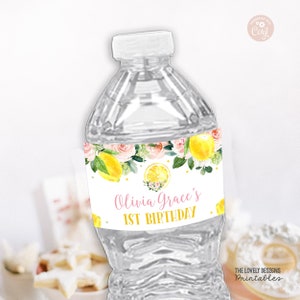 EDITABLE Lemonade Bottle Label Sunshine Lemonade Birthday Water Bottle ...